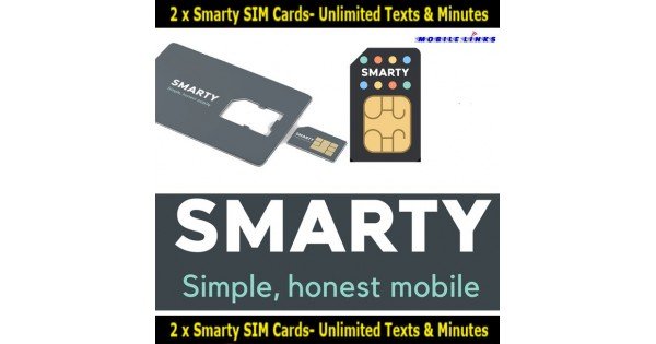 2 x NEW Smarty UK SIM Card - Unlimited Texts and Minutes with all Data ...
