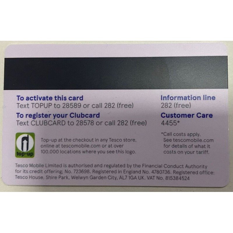 TESCO Mobile 4G/5G UK PAY AS YOU GO Data SIM Card at Mobile Links