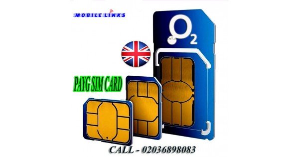 O2 UK Network PAYG 3 in 1 Sim Card in East London